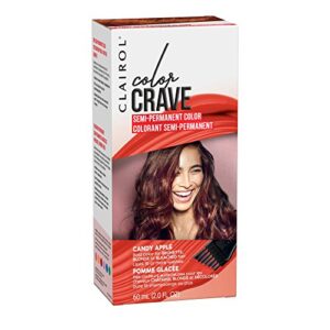 clairol color crave semi-permanent hair dye, candy apple hair color, 1 count