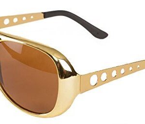 Big Mo's Toys Rockstar 50’s, 60’s Style Aviator Shades, Gold Celebrity Sunglasses 1 Pair