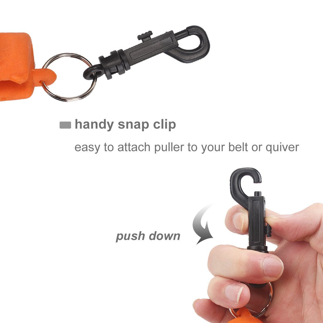 KRATARC Archery Arrow Puller Target Remover Gripper with Belt Clip (Orange)