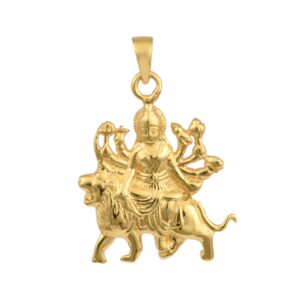 yellow rhodium plated 925 sterling silver religious durga mata vermeil jewelry pendant