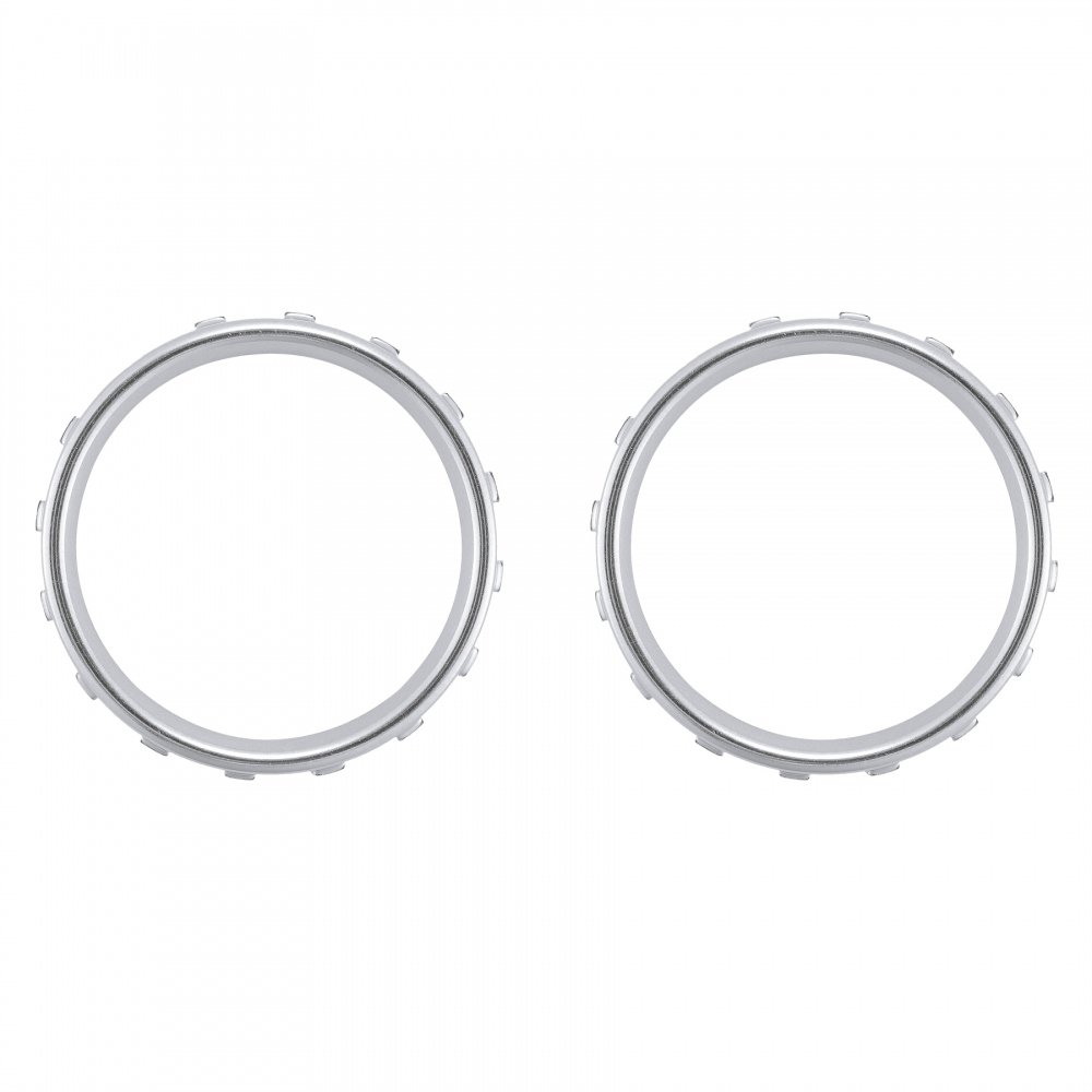 eXtremeRate Matte Chrome Silver Accent Rings Accessories for Xbox One Elite Controller, Replacement Parts Profile Switch Buttons for Xbox One Elite Controller (Model 1698) - Pack of 2