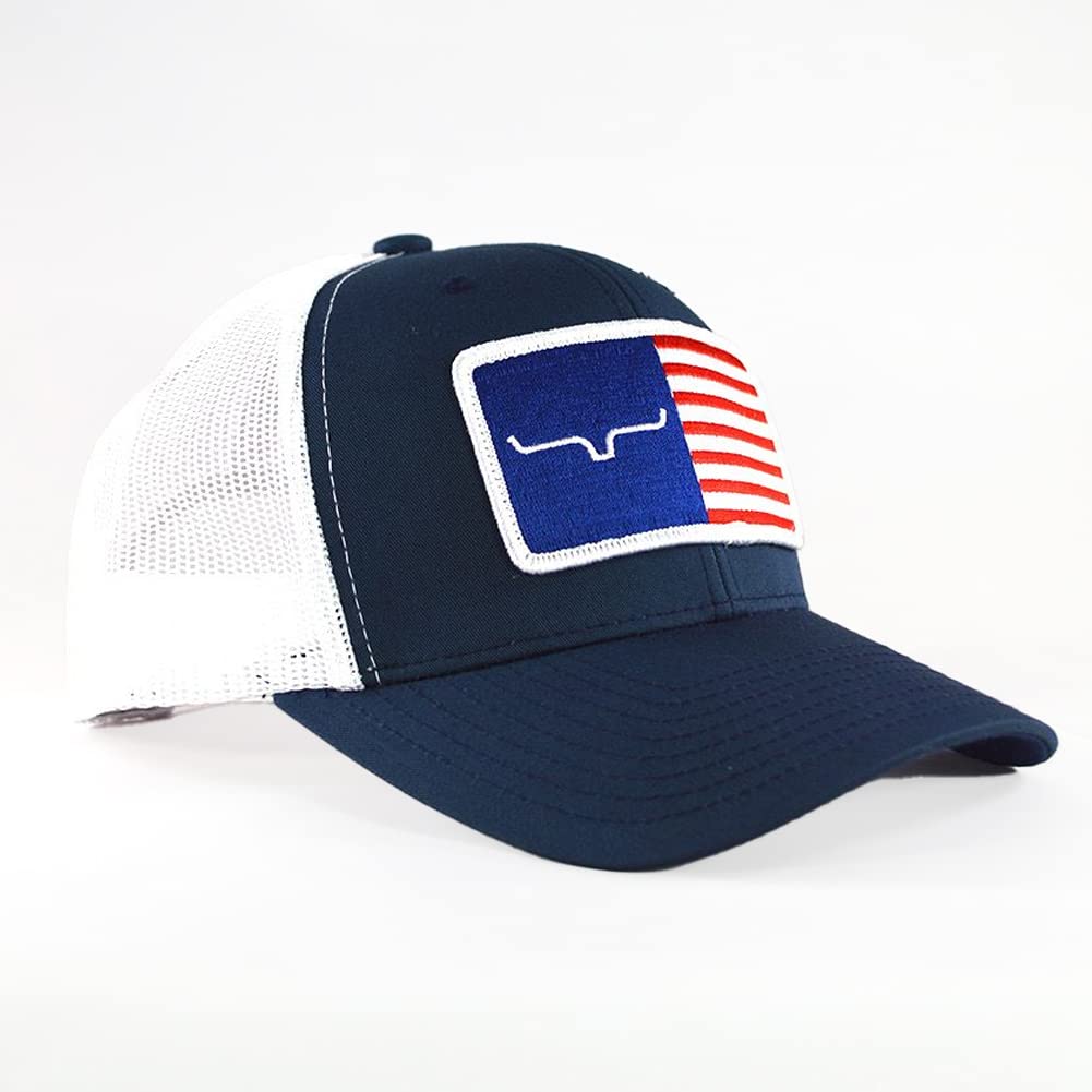 Kimes Ranch Adjustable Snapback Hat American Trucker - Navy/White