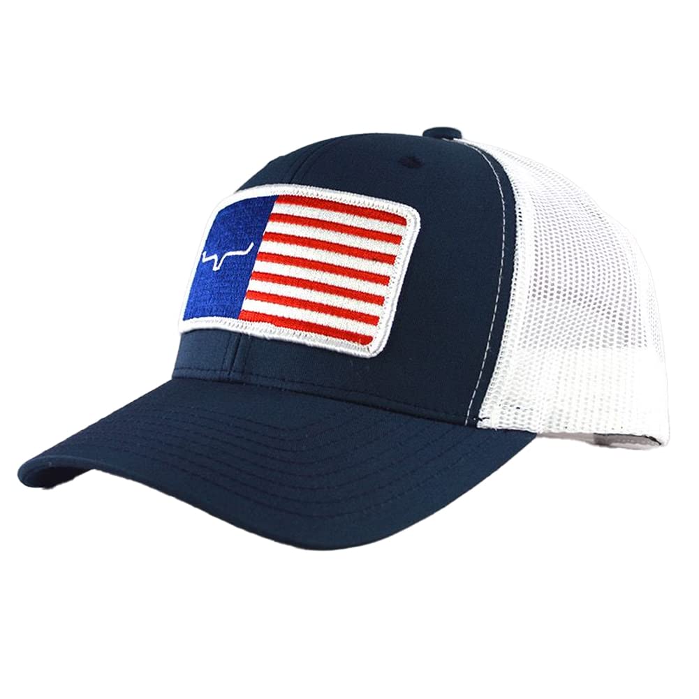 Kimes Ranch Adjustable Snapback Hat American Trucker - Navy/White