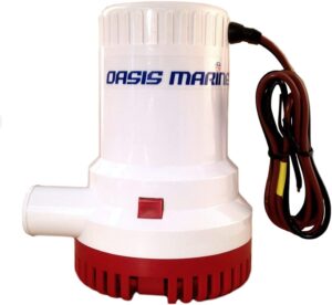 oasis marine 2000 gph 12v bilge pump submersible boat water pump marine plumbing 1-1/8 hose outlet (29 mm)