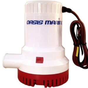 OASIS MARINE 2000 GPH 12v Bilge Pump Submersible Boat Water Pump Marine Plumbing 1-1/8 hose outlet (29 mm)