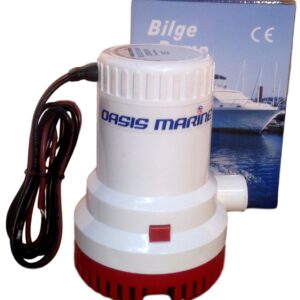 OASIS MARINE 2000 GPH 12v Bilge Pump Submersible Boat Water Pump Marine Plumbing 1-1/8 hose outlet (29 mm)