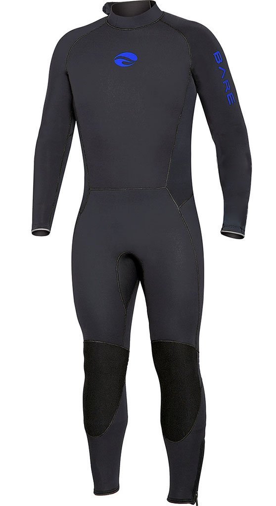 BARE 3MM Men's Velocity Ultra Wetsuit | Unique Omnired Material Woven into The Torso for Added Warmth| High Performance Full Stretch Neoprene | Comfortable | Great for Scuba Diving | Blue LT