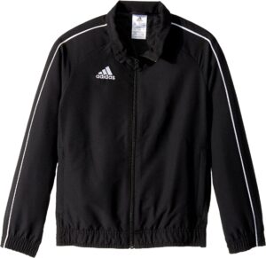 adidas juniors' core 18 soccer presentation jacket, black/white, x-large