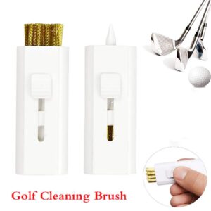 4-Pack Pocket Retractable Golf Club Cleaning Brush Tool - Wire Brush Club Groove Double Side Cleaner, Ideal Gift Sharing with Golfing Friends