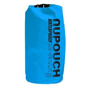 nupouch waterproof dry bag for camping, beach, kayaking, boating & outdoor activities, 20 l, light blue