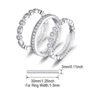 JewelryPalace 14K Gold Plated 925 Sterling Silver Rings for Women, Cubic Zirconia Promise Rings for Her, Stackable Wedding Bands Rings for Women Set Size 8