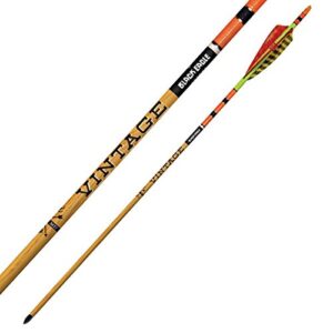 black eagle vintage traditional hunting half dozen arrows w/feathers-yellow/orange-500 spine