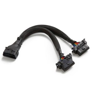 bbfly-b6 obd2 splitter 16 pin obd ii splitter extension 1x male and 2x female extension cable adapter (1ft/30cm) (1pack)