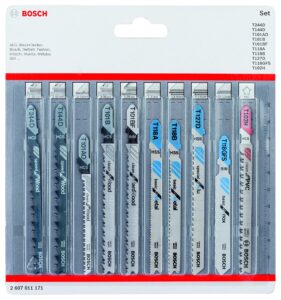 bosch professional 10-piece set jigsaw blades set (for wood and metal, accessories for jigsaw with t-shank mounting)