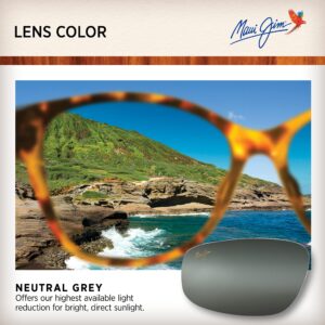 Maui Jim Men's and Women's Byron Bay Polarized Wrap Sunglasses, Marlin/Neutral Grey, Large