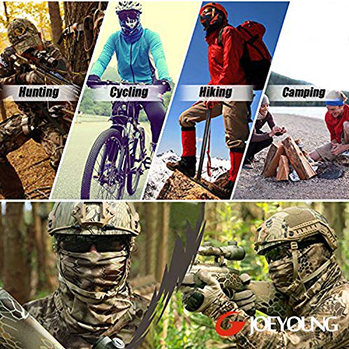 JOEYOUNG 3D Face Sun Mask, Neck Gaiter, Headwear, Magic Scarf, Balaclava, Bandana, Face Mask, Hunting, Running, Motorcycle