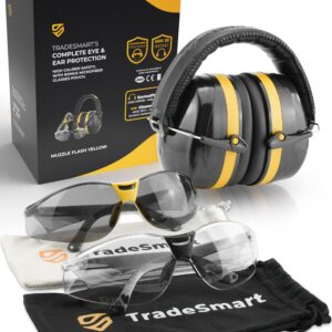 TradeSmart High-Performance Earmuffs for Shooting Range & Shooting Eye Protection Glasses + Firearm Confidence Course Included