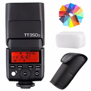 godox tt350o 2.4g hss 1/8000s ttl gn36 camera flash speedlite for olympus/panasonic mirrorless digital camera w/eachshot color filters