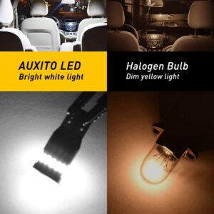 AUXITO 194 LED Light Bulb 6000K White 168 2825 W5W T10 Wedge 24-SMD 3014 Chipsets LED Replacement Bulbs Error Free for Car Interior Dome Map Door License Courtesy Dash Lights, Pack of 10