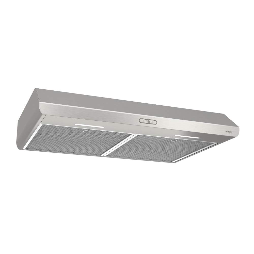 Broan-NuTone BKDB136SS LED Sahale 36-inch Under-Cabinet 4-Way Convertible Range Hood with 3-Speed Exhaust Fan and Light, Stainless Steel