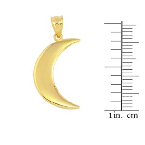 High Polish 14k Yellow Gold Crescent Moon Charm Pendant