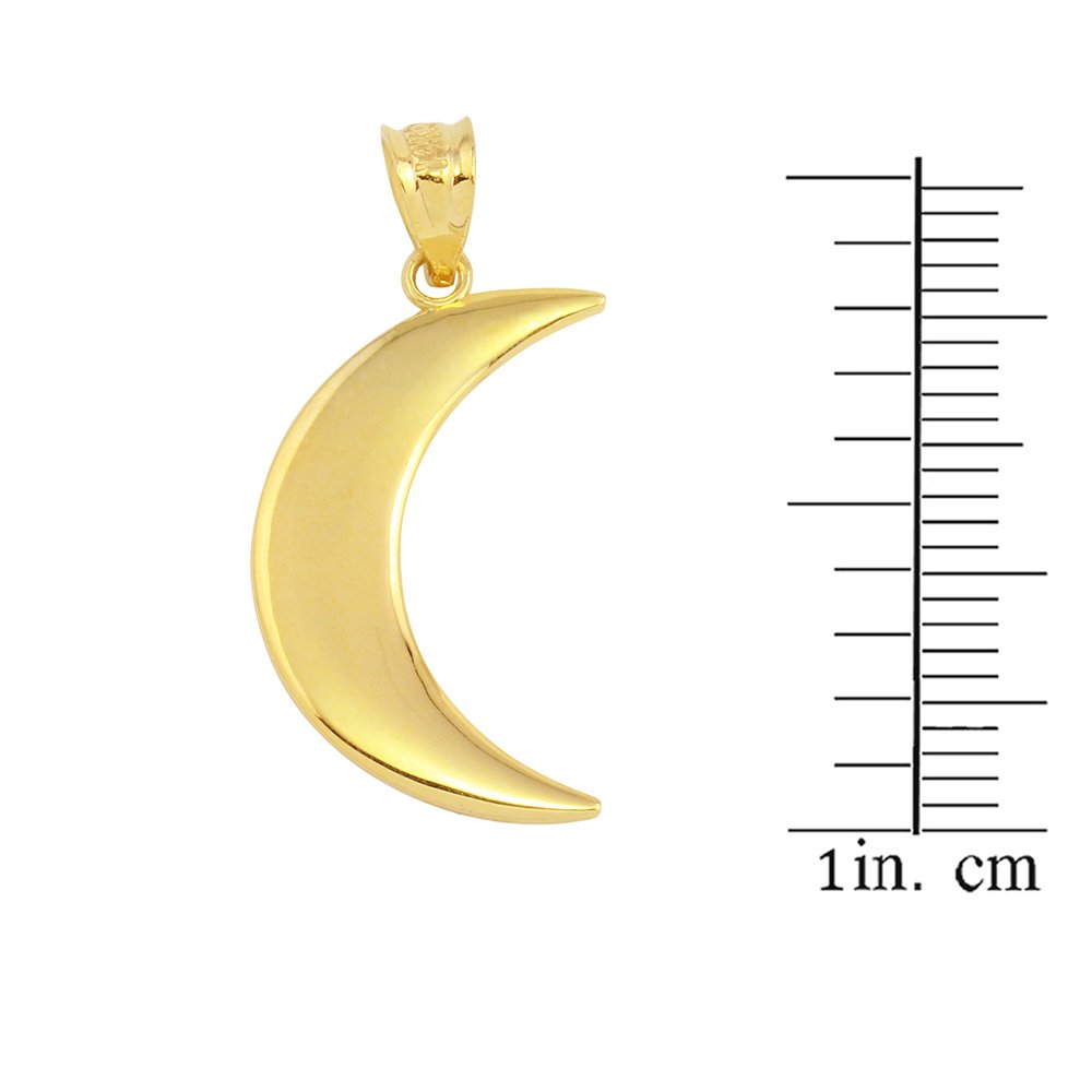 High Polish 14k Yellow Gold Crescent Moon Charm Pendant