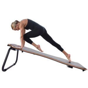 stamina juvo board - balance board - slant board for yoga, pilates, stand up paddle, surf training & balance training with workout videos included