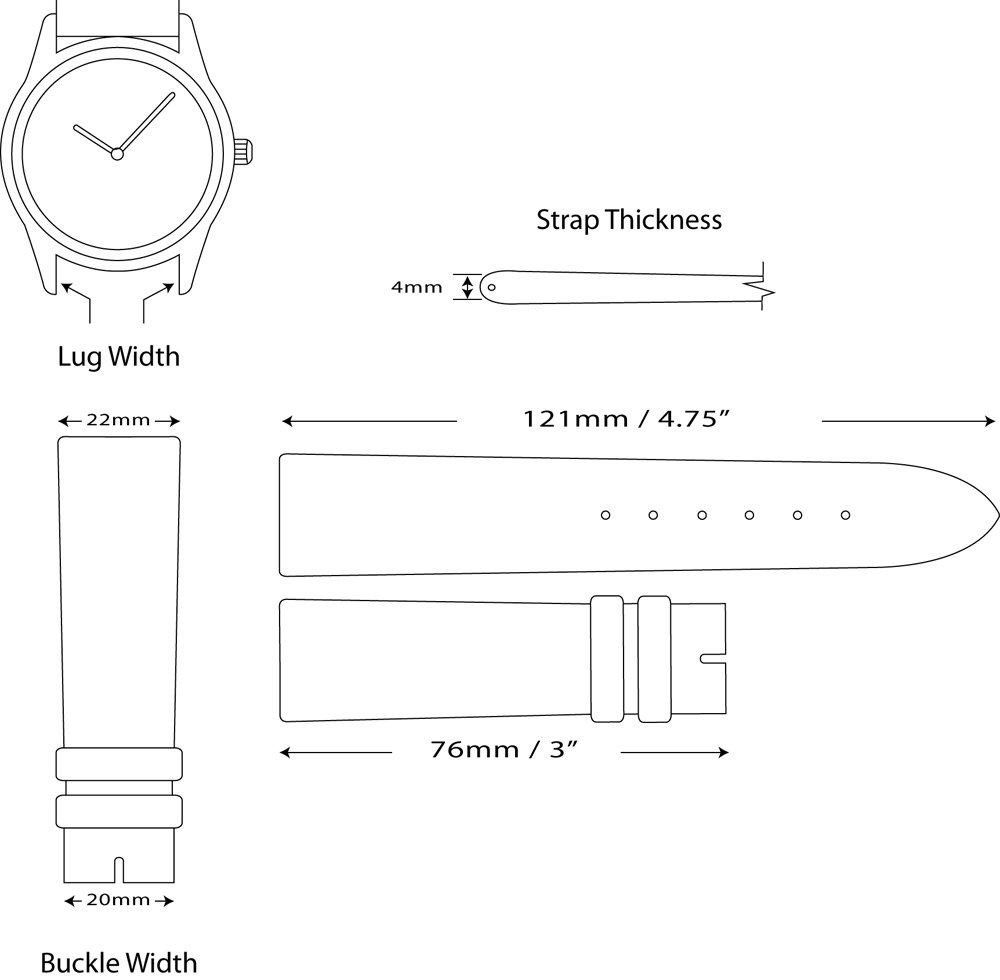 deBeer Nylon Watch Band - Nylon Canvas with Leather Trim - Olive - 22mm