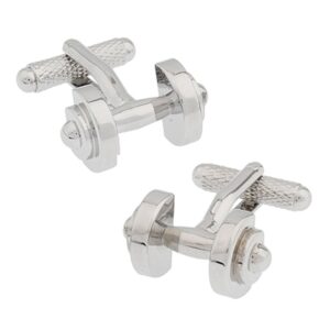 dumbbell cufflinks barbell weight lifting trainer cross fit cuff links