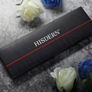 HISDERN Bow Ties for Men Red Bow Tie Self Tie Stripe Bowtie Handkerchief Set Adjustable Formal Tuxedo Black Polka Dot Bowties & Pocket Square Wedding