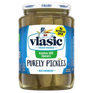 vlasic purely pickles kosher dill pickle spears, keto friendly, 24 oz (pack of 6)