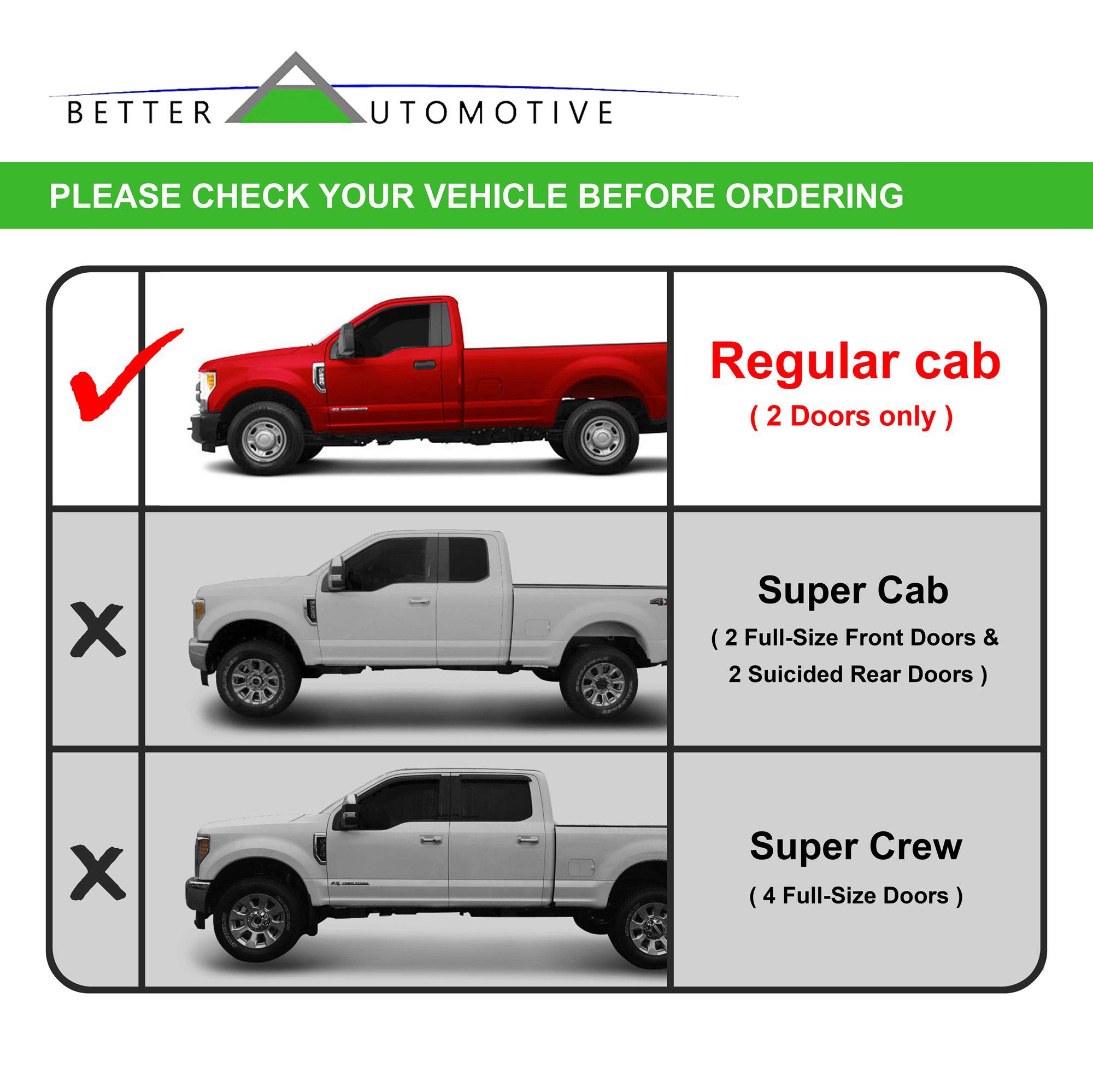 BETTER AUTOMOTIVE Side Steps Running Boards for 1999-2016 Ford F250 / F350 / F450 / F550 Super Duty Regular Cab Truck Pickup 3” Stainless Steel Side Bars Nerf Bars