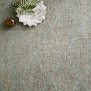 Loloi ESSEX Area Rug 4'-0" x 6'-0" Aqua/Sand