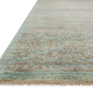 Loloi ESSEX Area Rug 4'-0" x 6'-0" Aqua/Sand