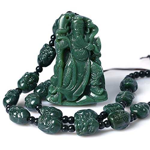 Women's Necklaces Men's Necklaces Guangong guan gong GuanYUu Guan Yu Pendant Necklaces Pure natural hand carved qing jade dragon necklace pendant