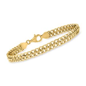 ross-simons italian 18kt yellow gold flat-link chain bracelet. 7.5 inches