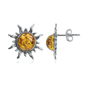 ian and valeri co amber sterling silver stud sun earrings