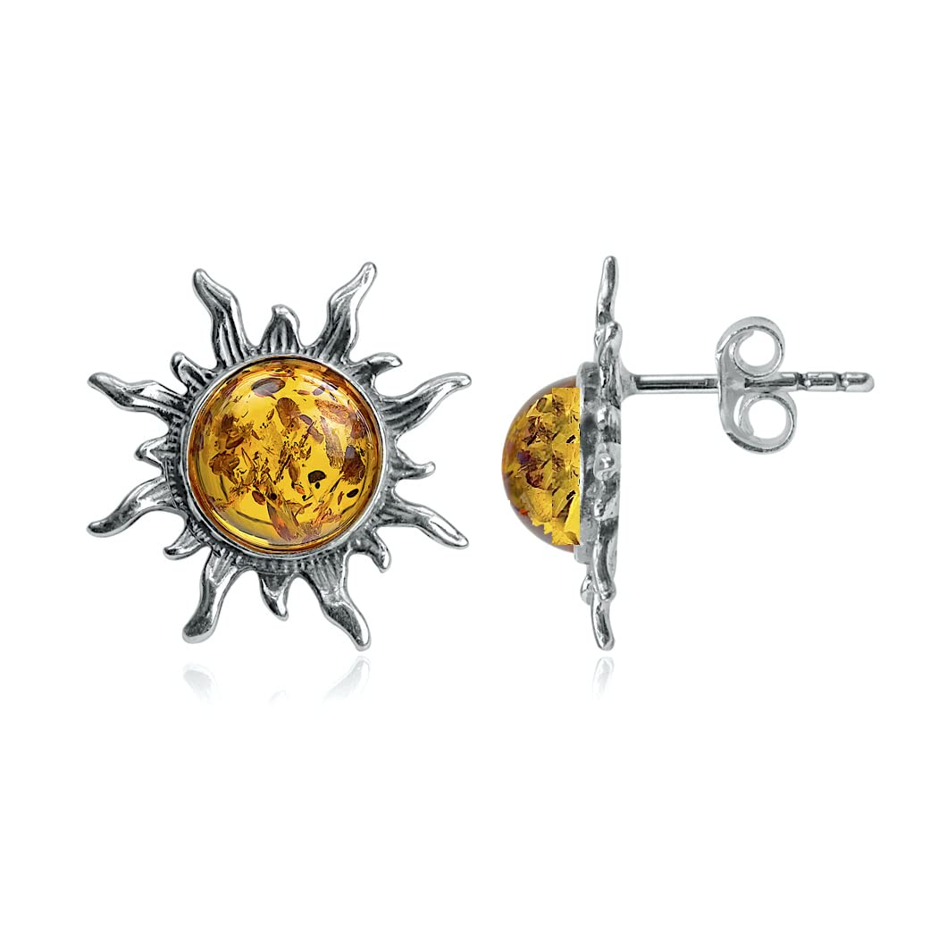 Ian and Valeri Co Amber Sterling Silver Stud Sun Earrings