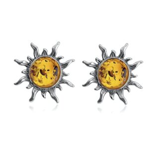 Ian and Valeri Co Amber Sterling Silver Stud Sun Earrings