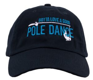 ann arbor t-shirt co. gotta love a good pole dance | funny fishing humor fisherman baseball hat cap navy blue