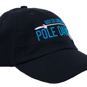 Ann Arbor T-shirt Co. Gotta Love a Good Pole Dance | Funny Fishing Humor Fisherman Baseball Hat Cap Navy Blue