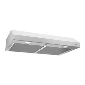 broan-nutone bcsd124ww glacier range hood with light, exhaust fan for under cabinet, white, 24-inch