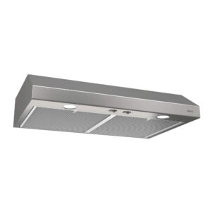 broan-nutone glacier 24-inch under-cabinet 4-way convertible range hood with 2-speed exhaust fan and light, stainless steel