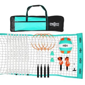 hall of games 20-ft outdoor volleyball and badminton net with carrying bag accessories set and adjustable steel poles perfect for backyards