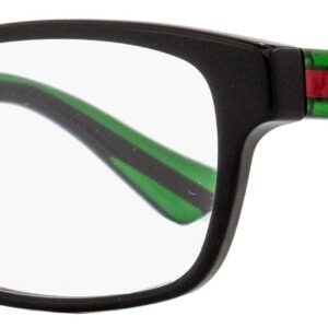 Gucci Rectangular Eyeglasses GG0006OA 002 Black/Green/Red 55mm 0006