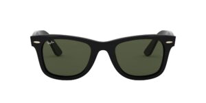 ray-ban rb4340 wayfarer ease square sunglasses, black/g-15 green, 50 mm