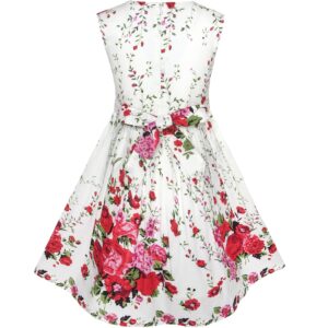 KH31 Girls Dress Flower Party Size 4-5 White