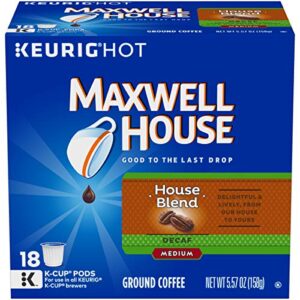 Maxwell House Decaf House Blend Medium Roast K-Cup Coffee Pods (72 Pods, 4 Packs of 18)