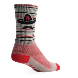 sockguy, bad hombre, crew sock, sporty and stylish, 6 inches - large/x large