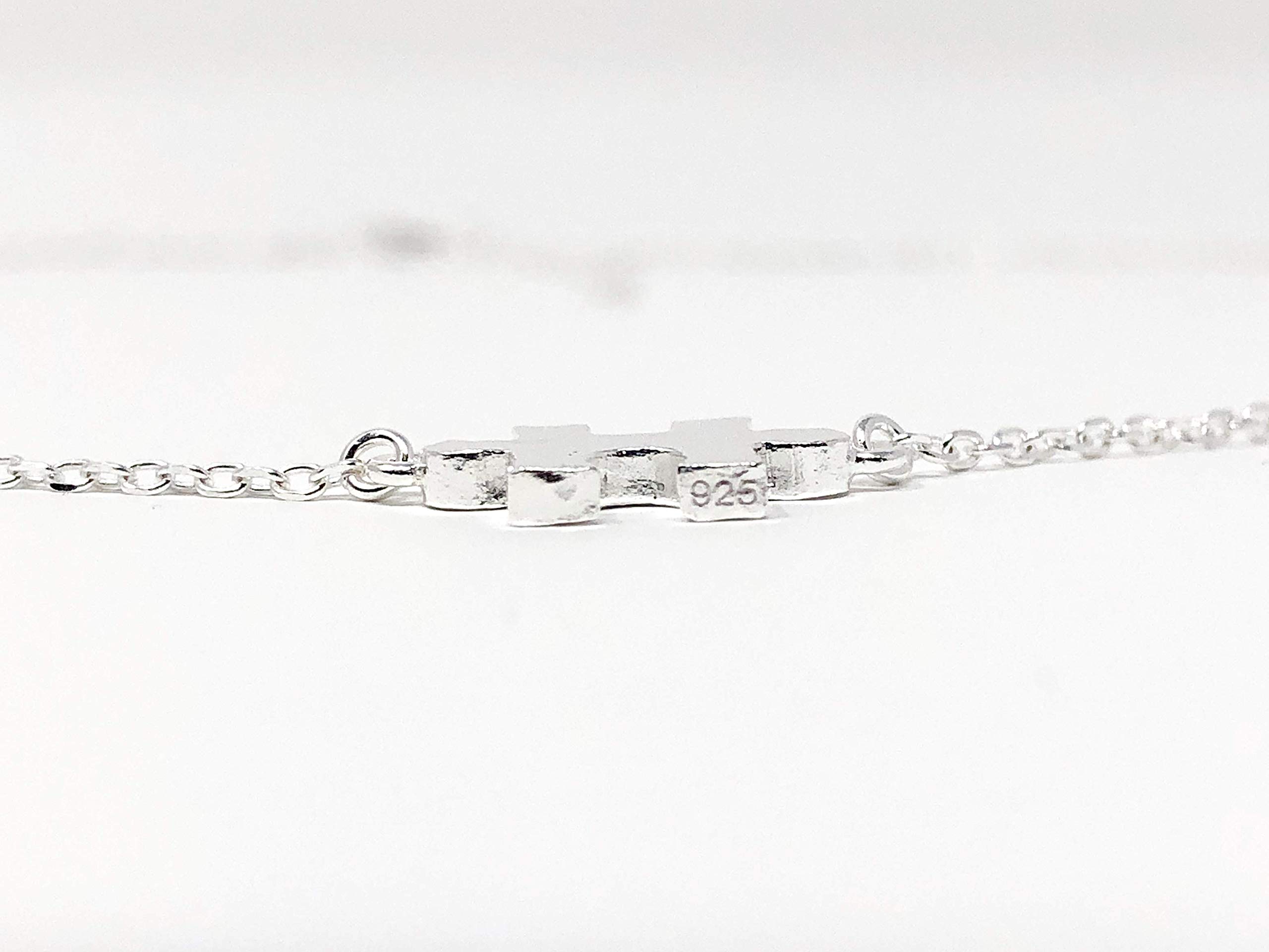 Dote Puzzle Piece Dainty Genuine .925 Sterling Silver Hammered Necklace w/ 16-18" Adjustable Chain Autism Awareness (Hammered)